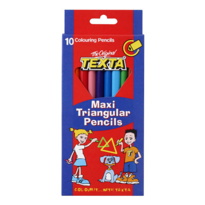 10pc Texta Maxi Triangular Colouring Pencils Art Drawing Coloured ...