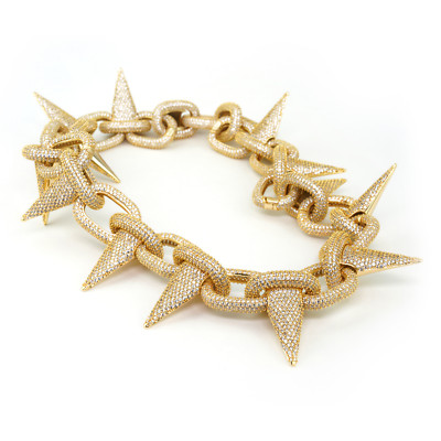 Studded Gold Spike Chain | eBay