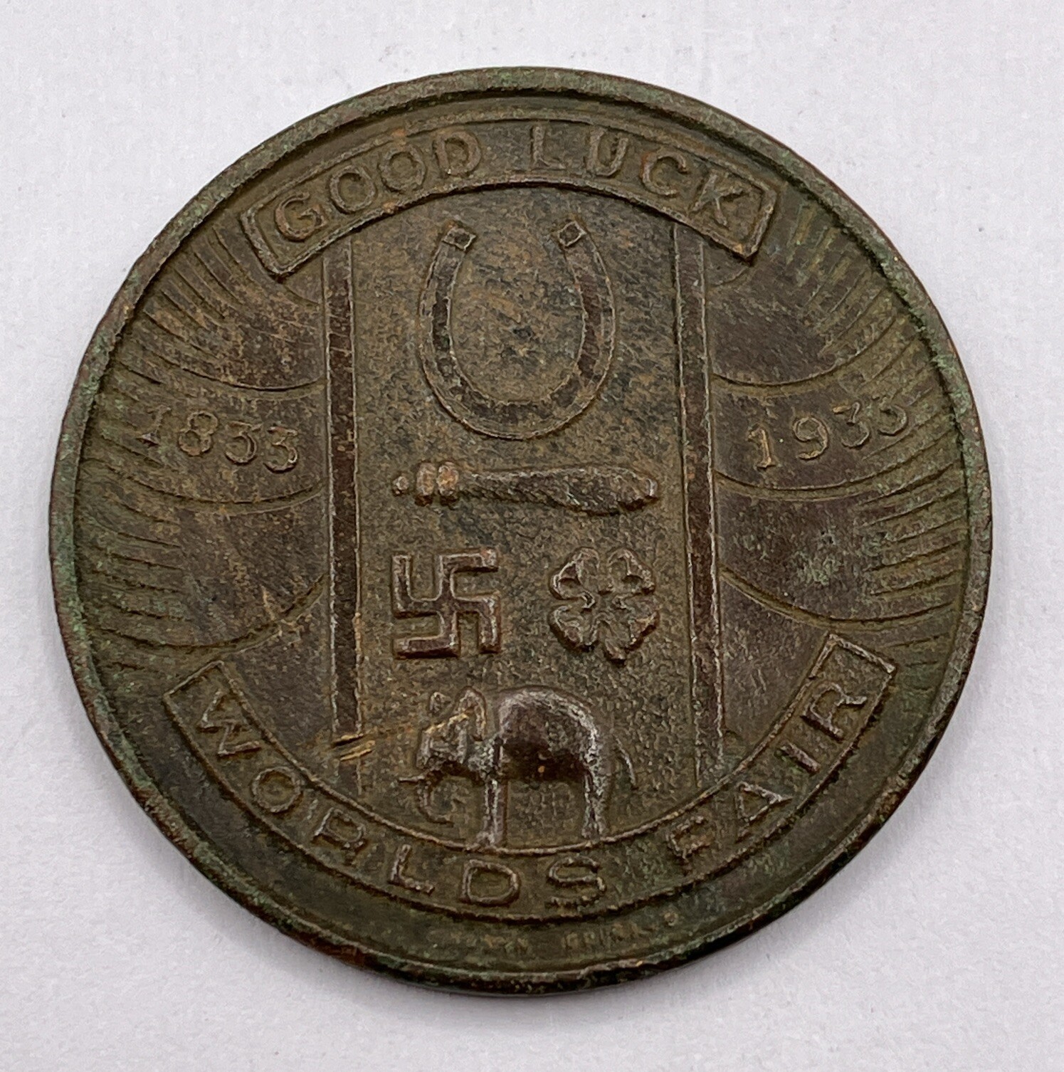 1934 CHICAGO WORLD'S FAIR GOOD LUCK TOKEN COIN A CENTURY OF PROGRESS | eBay