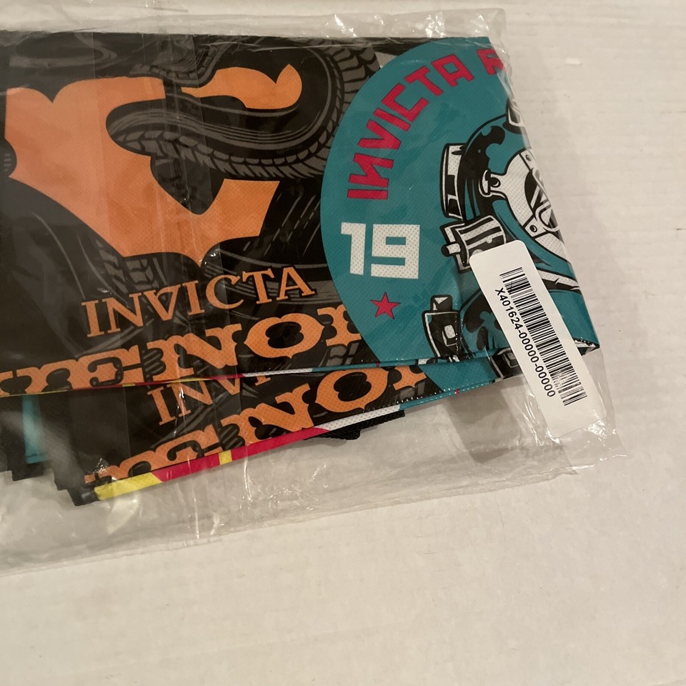 Invicta Watch 17.5" Yellow/Black And Green Reusable Logo Large Tote Bag ...