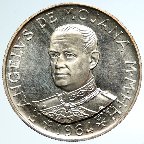 1964 ORDER OF MALTA Knights Grand Master MOJANA Old Proof Silver Coin ...