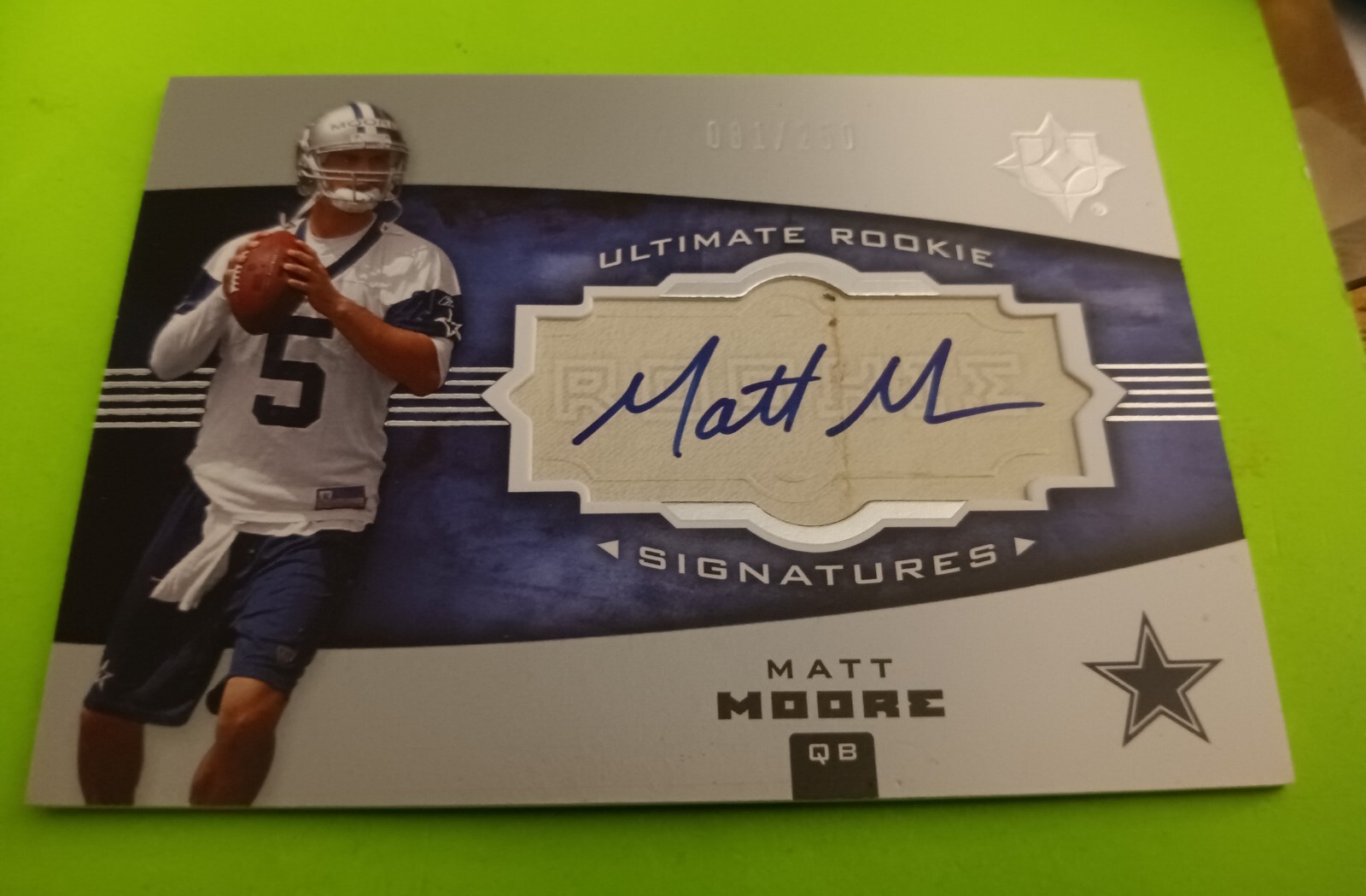 2007 MATT MOORE Ultimate Collection Signatures ROOKIE AUTO #151 MINT RC ...