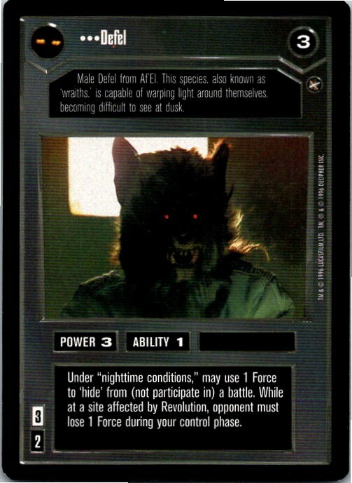 Star Wars A New Hope Limited CCG Card Defel | eBay