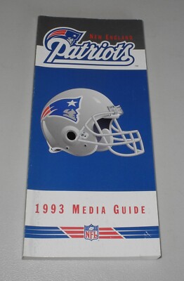 1993 Football New England Patriots Pre-Season News Media Guide Roster ...