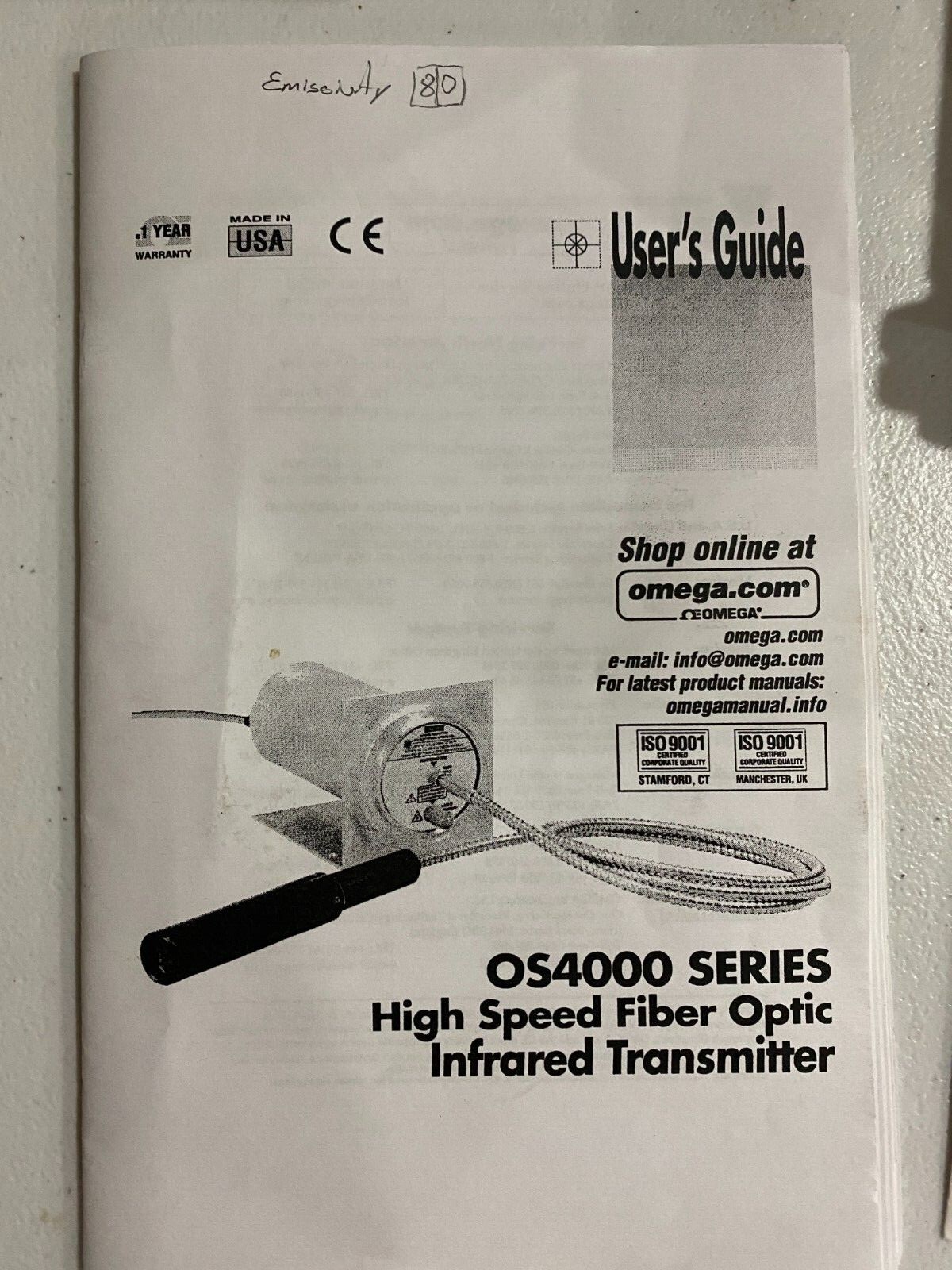 OMEGA OS4001-MA Infrared Fiber Optic Transmitter, 4 to 20mA output | eBay