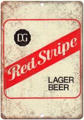 Red Stripe Lager Beer Vintage Ad Reproduction Metal Sign E185 | eBay