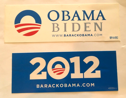 Two BARACK OBAMA Official 2012 Presidential Campaign Bumper Stickers ...