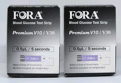 FORA Premium V10 / V30 Blood Glucose Test Strips 100 Count New Exp. 04 ...