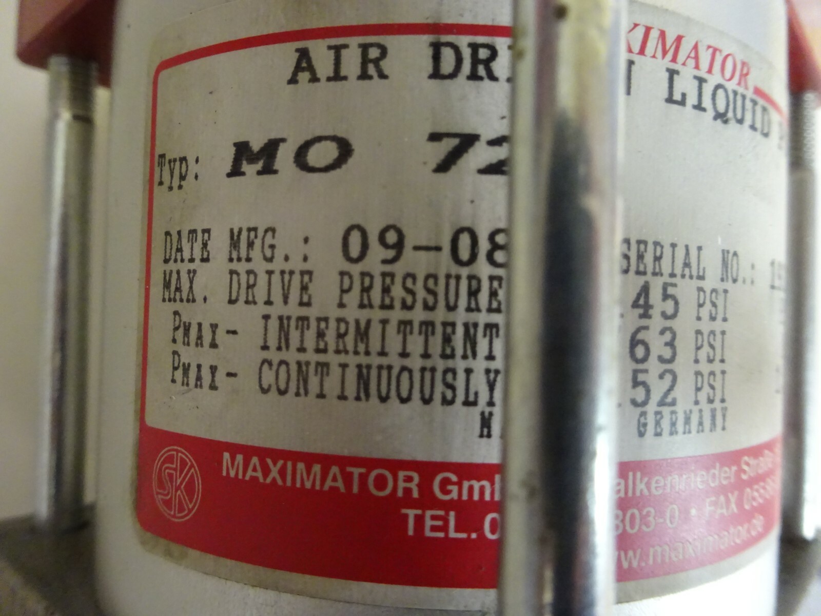 MAXIMATOR MO 72 AIR DRIVEN LIQUID PUMP | eBay UK