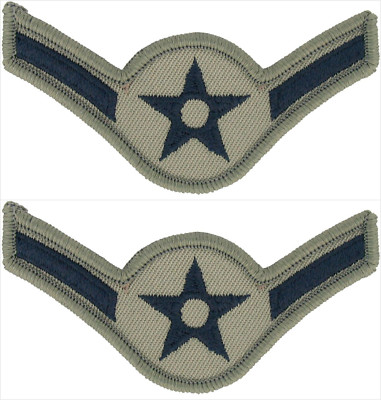 Air Force Airman AMN Rank Female Chevron ABU Patches - Pair | eBay