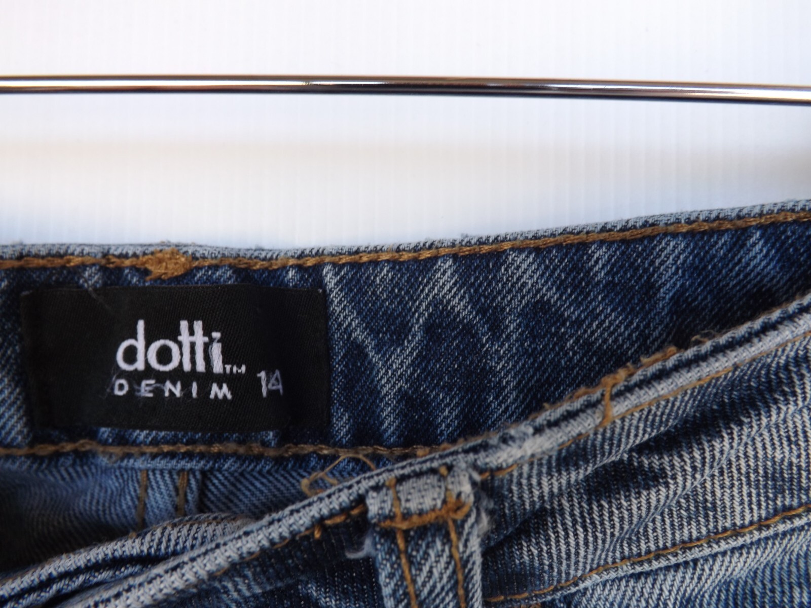 Dotti Jeans 14 Womens Blue Denim Distressed Torn Hi Rise Pockets Cotton ...