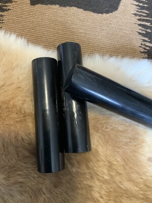 BUFFALO HORN KNIFE HANDLE Rods Polished Cylinder 5” X 1 3/16” Black ...