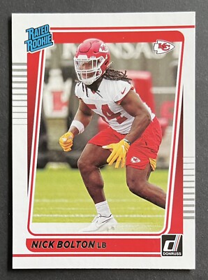 Nick Bolton 2021 Panini Donruss NFL RATED ROOKIE Card #324 CHIEFS | eBay