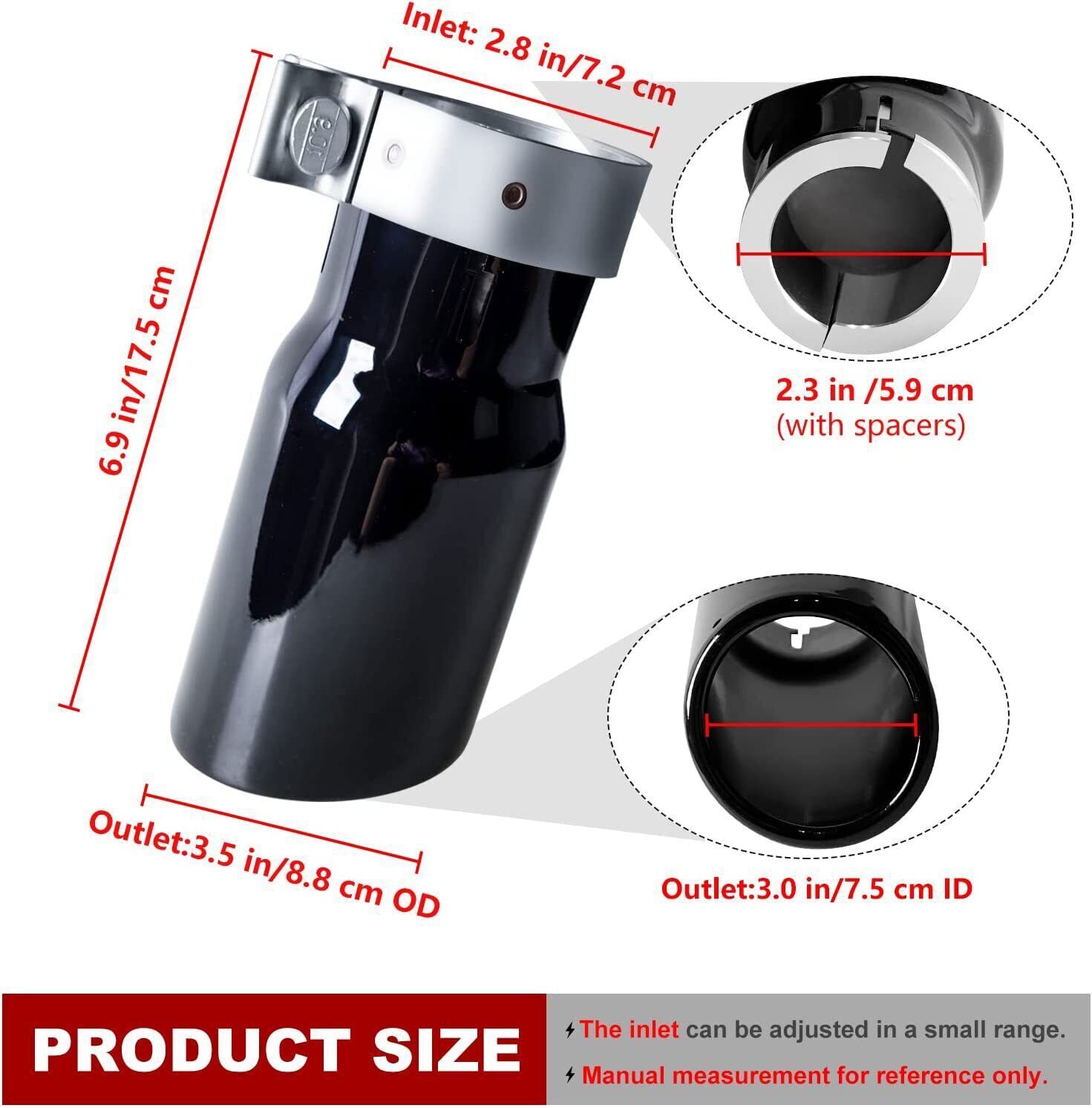 Fits For 2005-2023 Toyota Tacoma Black Chrome Exhaust Tip OEM PT932 ...