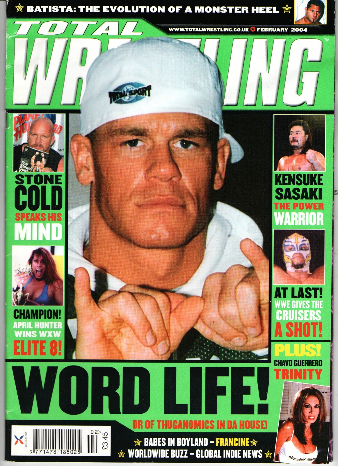 TOTAL WRESTLING FEBRUARY 2004 STEVE AUSTIN FRANCINE JOHN CENA KENSUKE ...