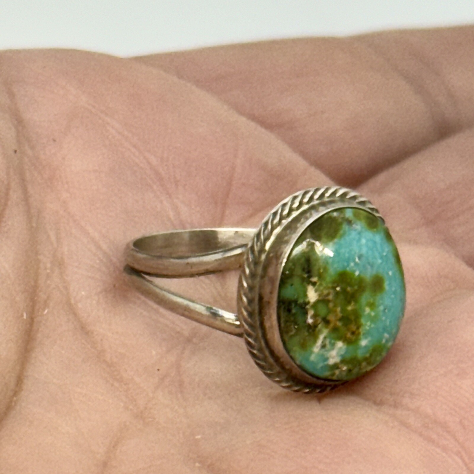 Navajo Sonoran Gold Turquoise Ring Sz 8 Sterling by Susie Cooke Matte ...