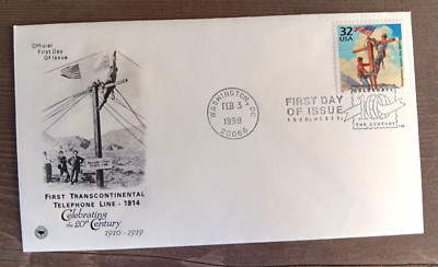 TRANSCONTINENTAL TELEPHONE LINE 1914 1910s DECADE CTC 1998 PCS CACHET ...