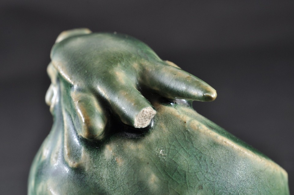 Japanese Incense Container Green Pottery Dragon Design MINORU-NISHIKAWA ...