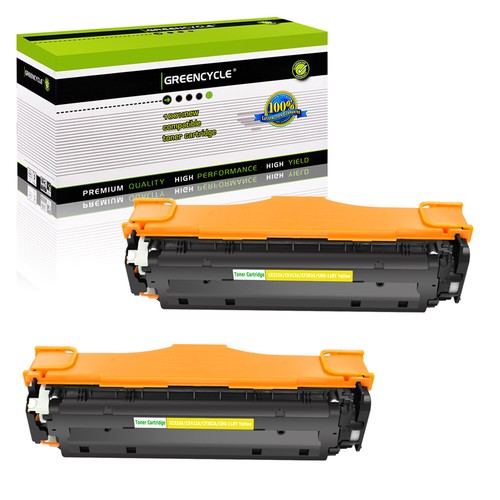 2 CE412A Yellow Toner Fit For HP LaserJet Pro 400 Color M451nw M471dw ...