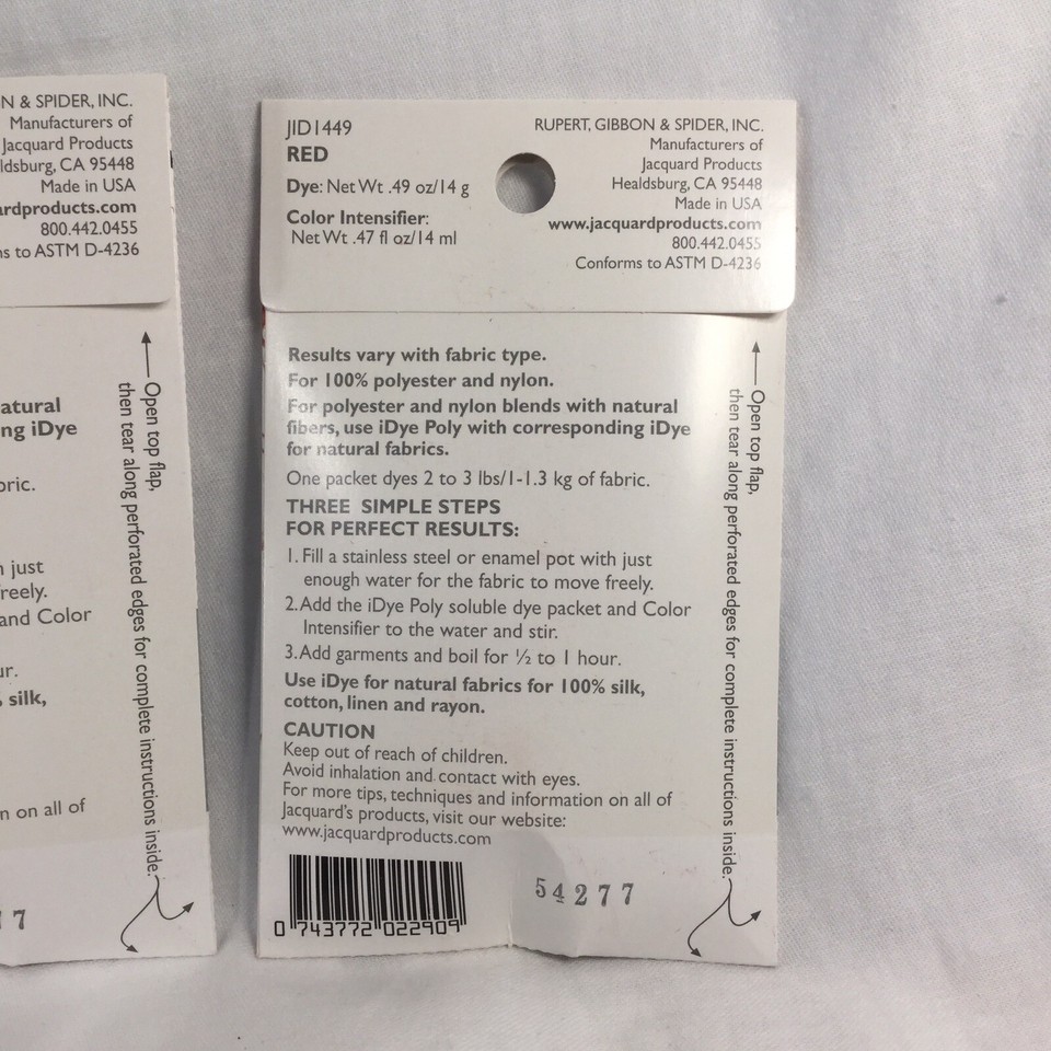 iDye Poly Red 449 Fabric Dye for Nylon Polyester & Color Intensifier ...