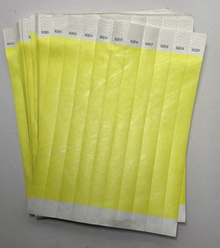 1000- Yellow Wristco Tyvek Wristbands for Events-Comfortable Tear ...