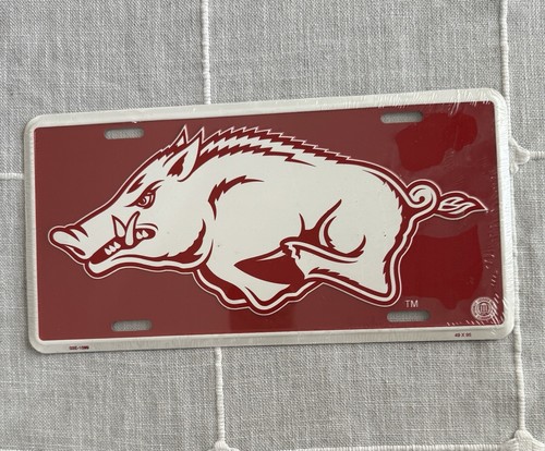 Arkansas Razorback License Plate U of A Fayetteville Hogs Red And White ...