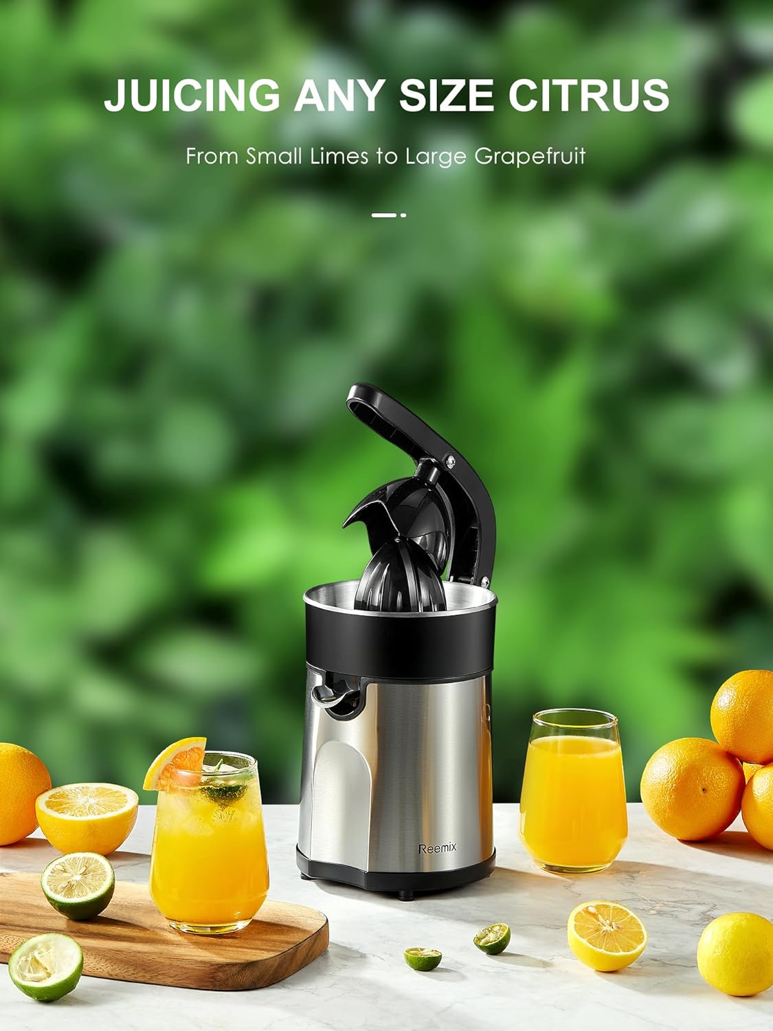 Electric Citrus Juicer Squeezer, Orange Juicer with Two Interchangeable ...
