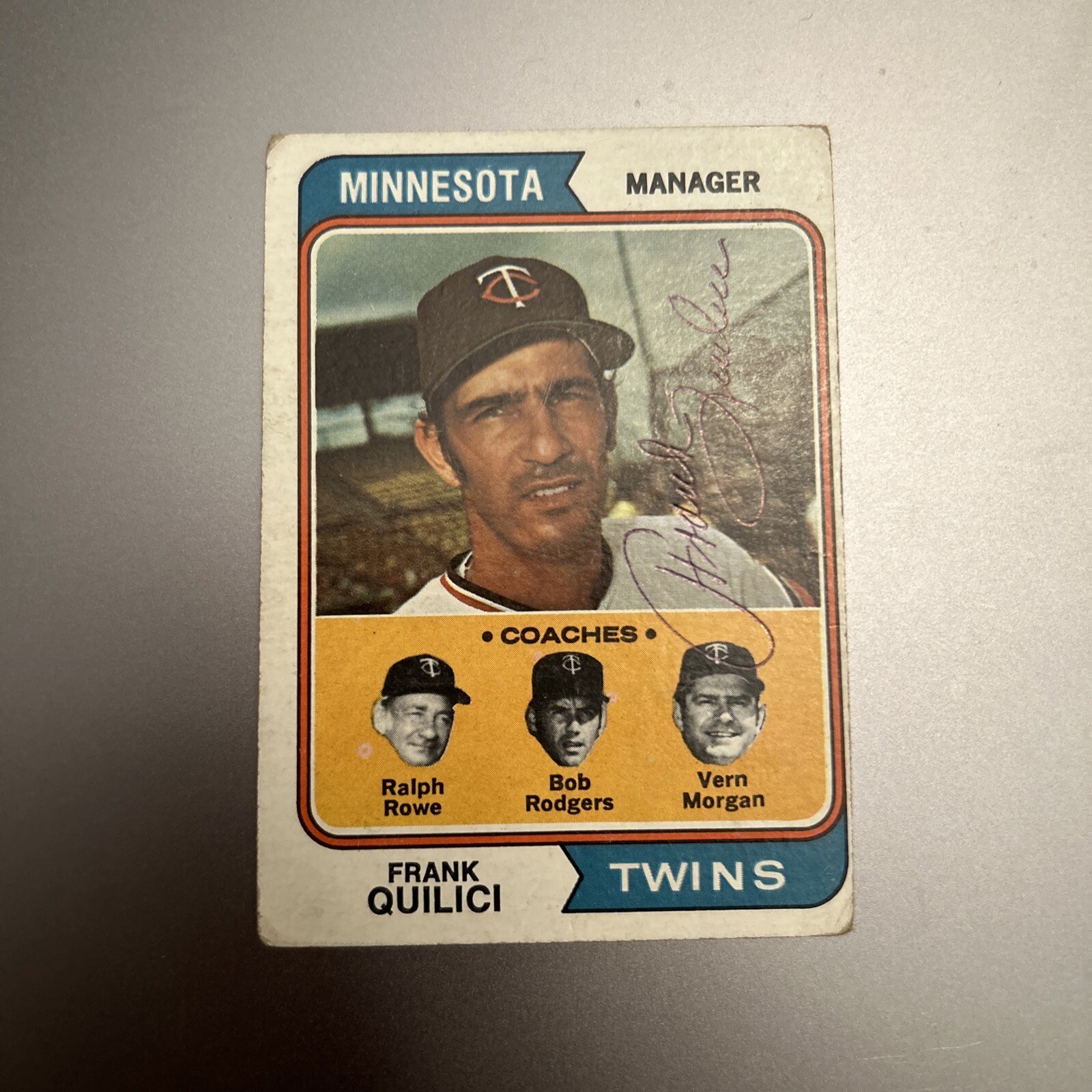 FRANK QUILICI 1974 TOPPS AUTOGRAPHED SIGNED AUTO BASEBALL CARD | eBay