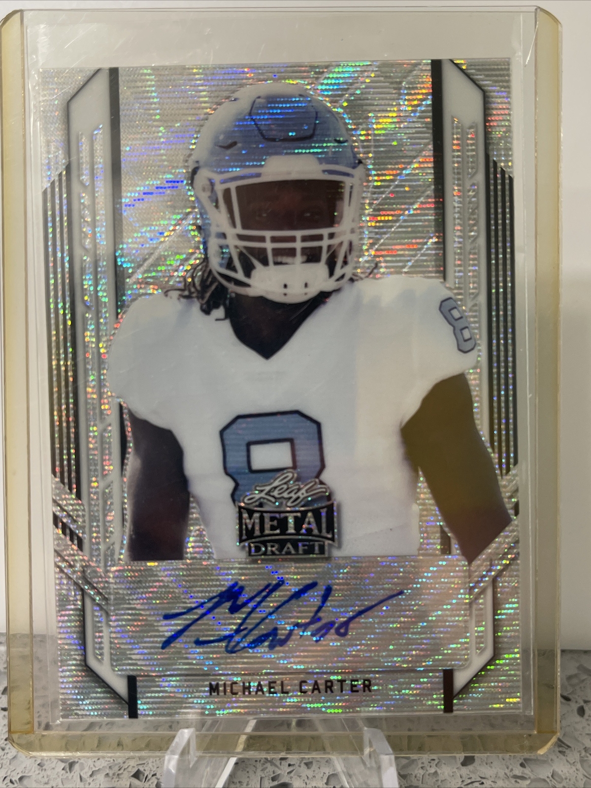 MICHAEL CARTER AUTO 2021 Leaf Metal Draft New York Jets Autograph RC~#7 ...