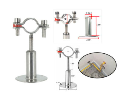 Adjustable Bracket Clamp Pipe Straps Wall Mount Ceiling Pipe Support SS ...