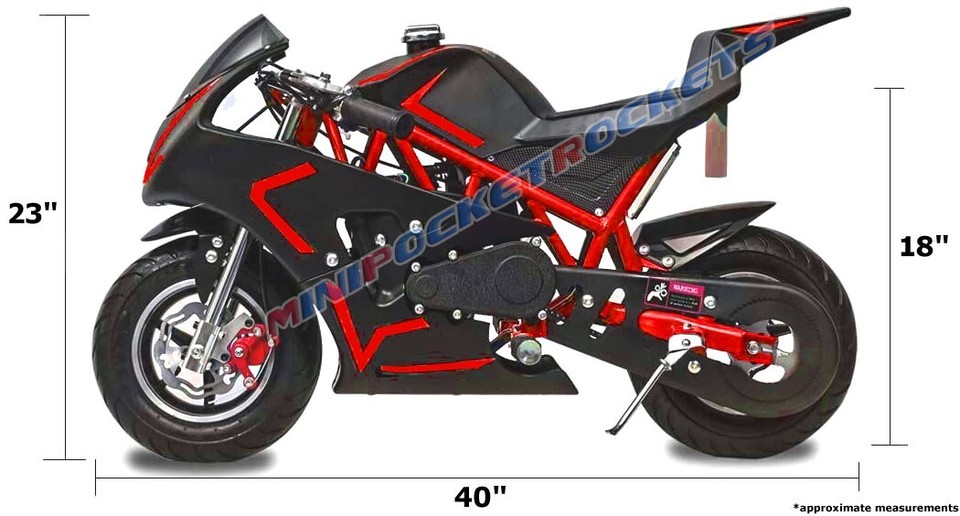 Pocket Rocket Motorcycle | Gas-Powered 40cc Mini Pocket Rocket Bike ...