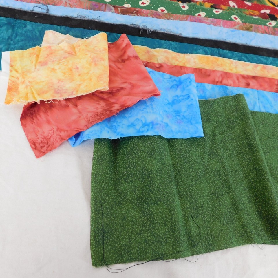 Remnant Cotton Fabric 24 Pieces Various Long Rectangle Square Colors ...