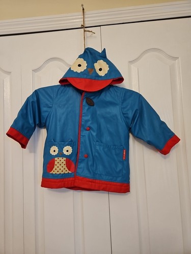 SKIP HOP ZOO OWL Kids Size S 2T 2 Hooded Rain Jacket/Coat Boys/Girls ...