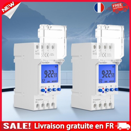 2 Channels Time Switch Big LCD Display Electronic Time Clock Seconds ...