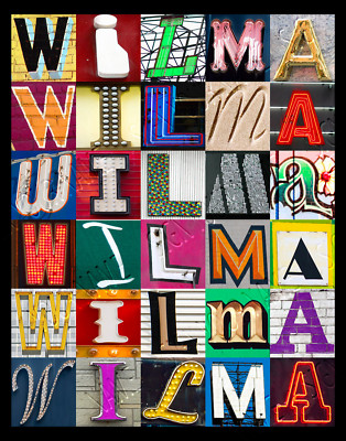 WILMA Name Poster featuring photos of actual sign letters | eBay