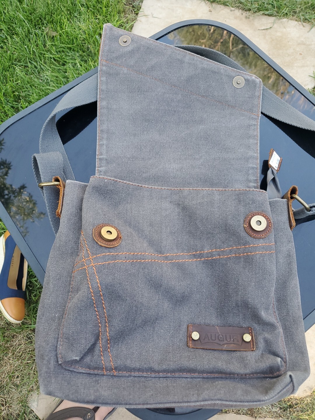 Auger Canvas Leather Crossbody Purse Messenger Bag Adjustable Strap | eBay