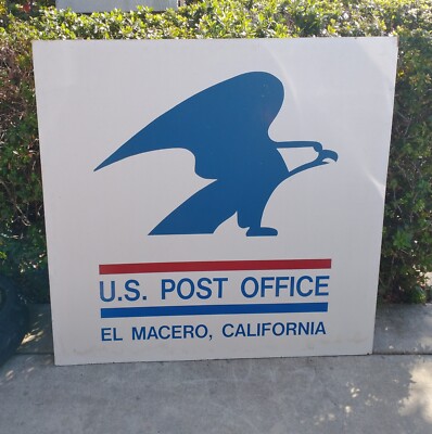 Big VTG U.S. Post Office USPS Big Eagle Wood Sign El Macero California ...