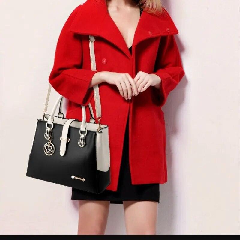 Elegant Women Shoulder Simple Handbag Sequined Soft leather with ...