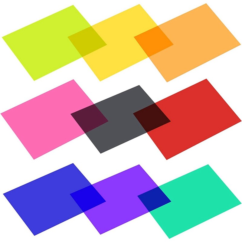 9Pcs Gel Light Color Correction Colored Overlays Film Lighting Gel ...