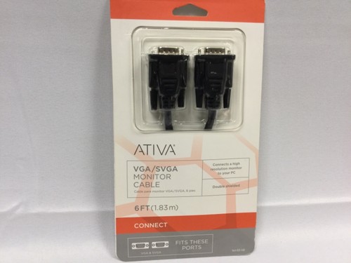 ATIVA VGA Monitor Cable, 6’, Black, 26845 | eBay