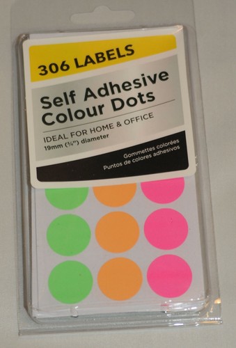 13/19/25mm Round Neon & Normal Fluorescent sticker sticky dot label ...