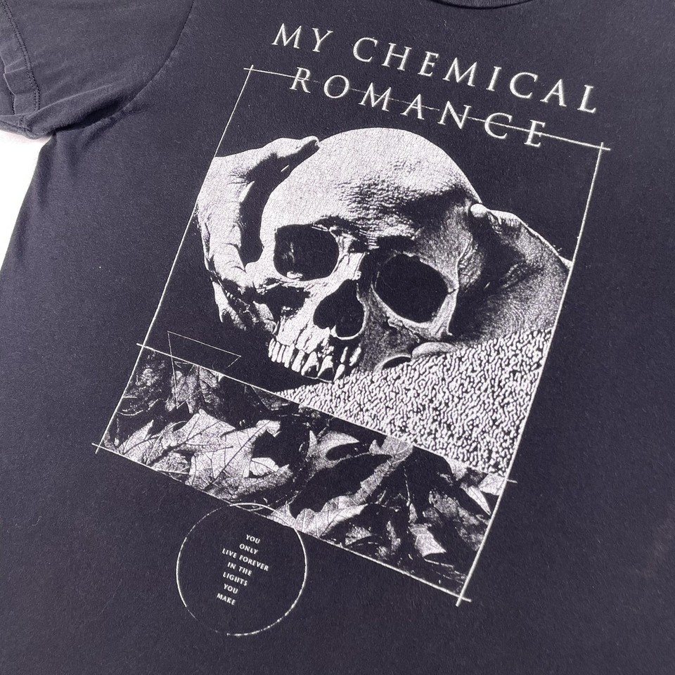 My Chemical Romance Band Tee Large Black Skull Emo Punk Rock MCR AFI ...