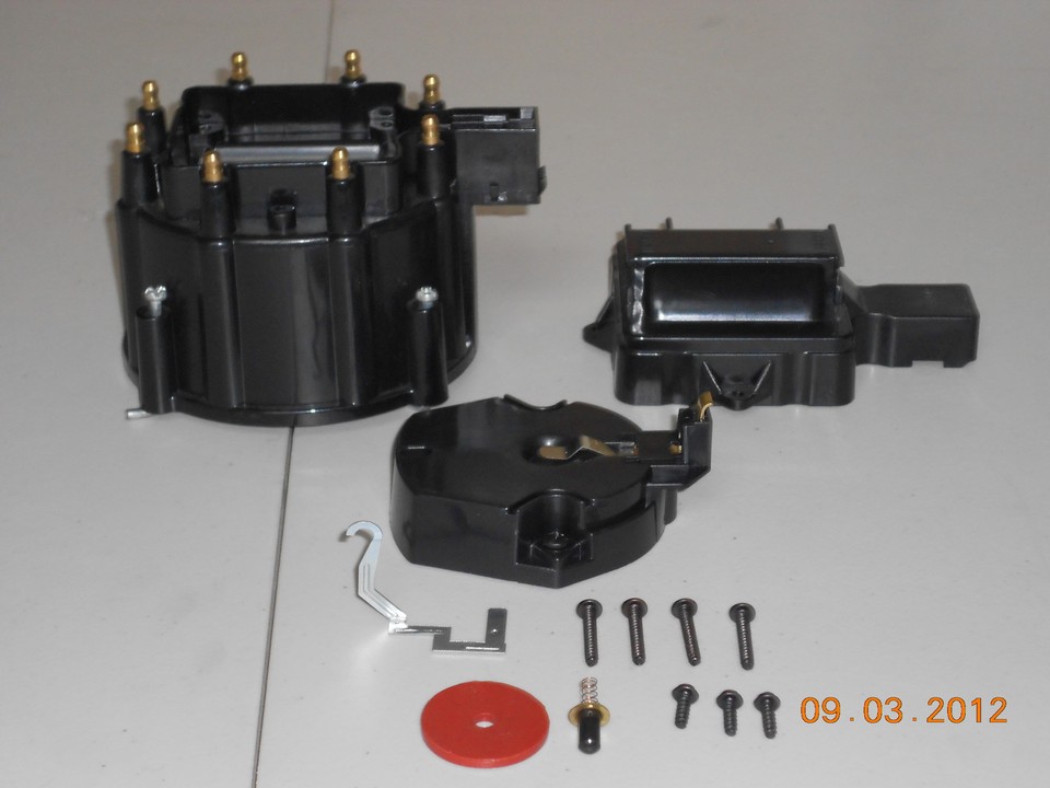 New HEI Distributor Cap, Coil Cover & Rotor Kit BLACK GM-CHEVY-PONTIAC ...