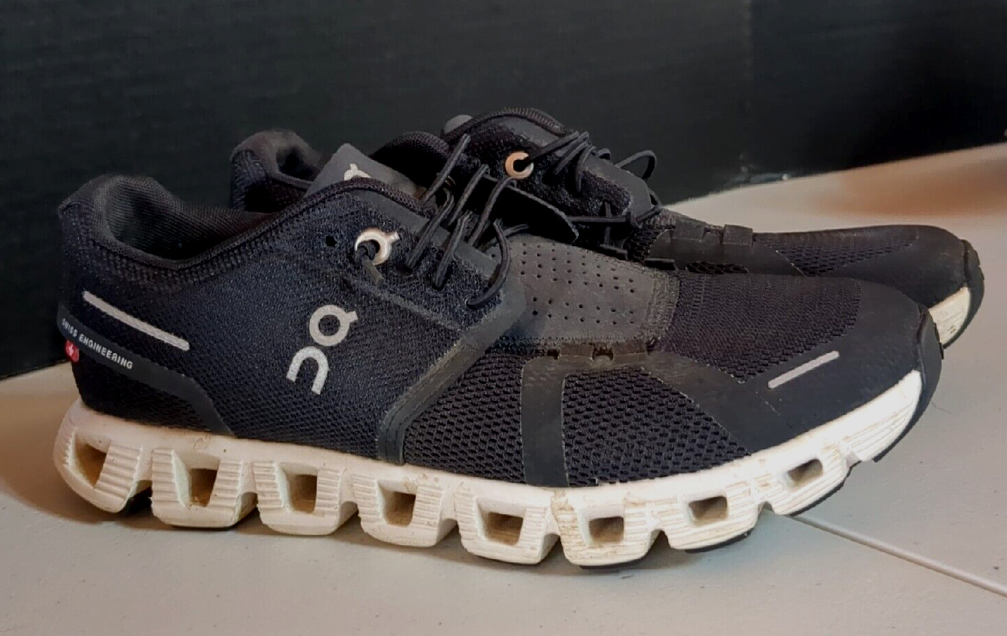 Swiss Engineering On Cloud Black Shoes Size 6.5 Women… - Gem