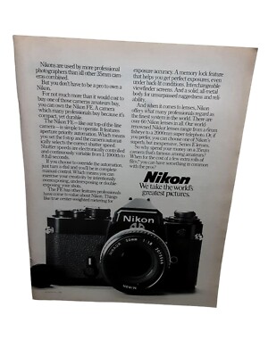 1981 Nikon FE Camera Original Print Ad vintage | eBay