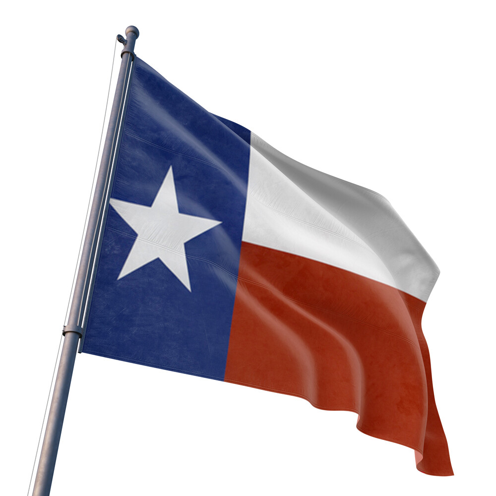 Lone Star Texas Flag Waving Plano Flag And Texas Flag Blowing In The