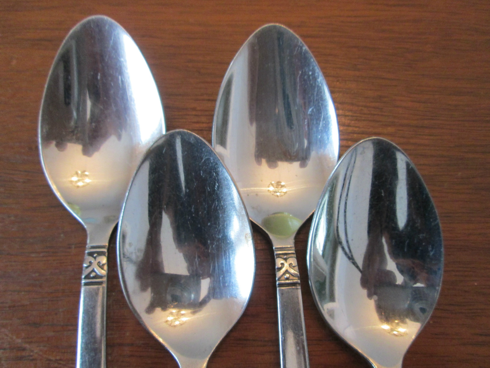 SET 4 TEA SPOONS! Vintage COOK-O-MATIC stainless: MID CENTURY panel pat ...