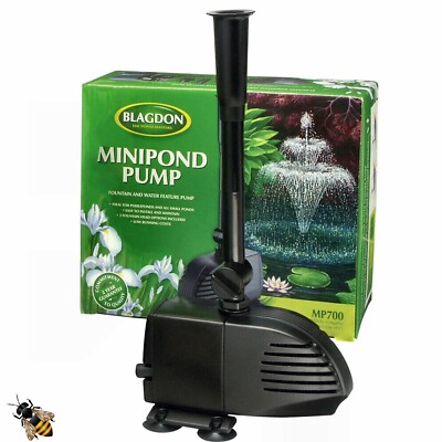 Pond Pump 700Ltr Small Garden Ponds and Water Features 10m Cable Pebble ...