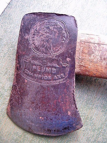 Antique Embossed PLUMB CHAMPION AXE Single Bit w/ Original Handle | eBay