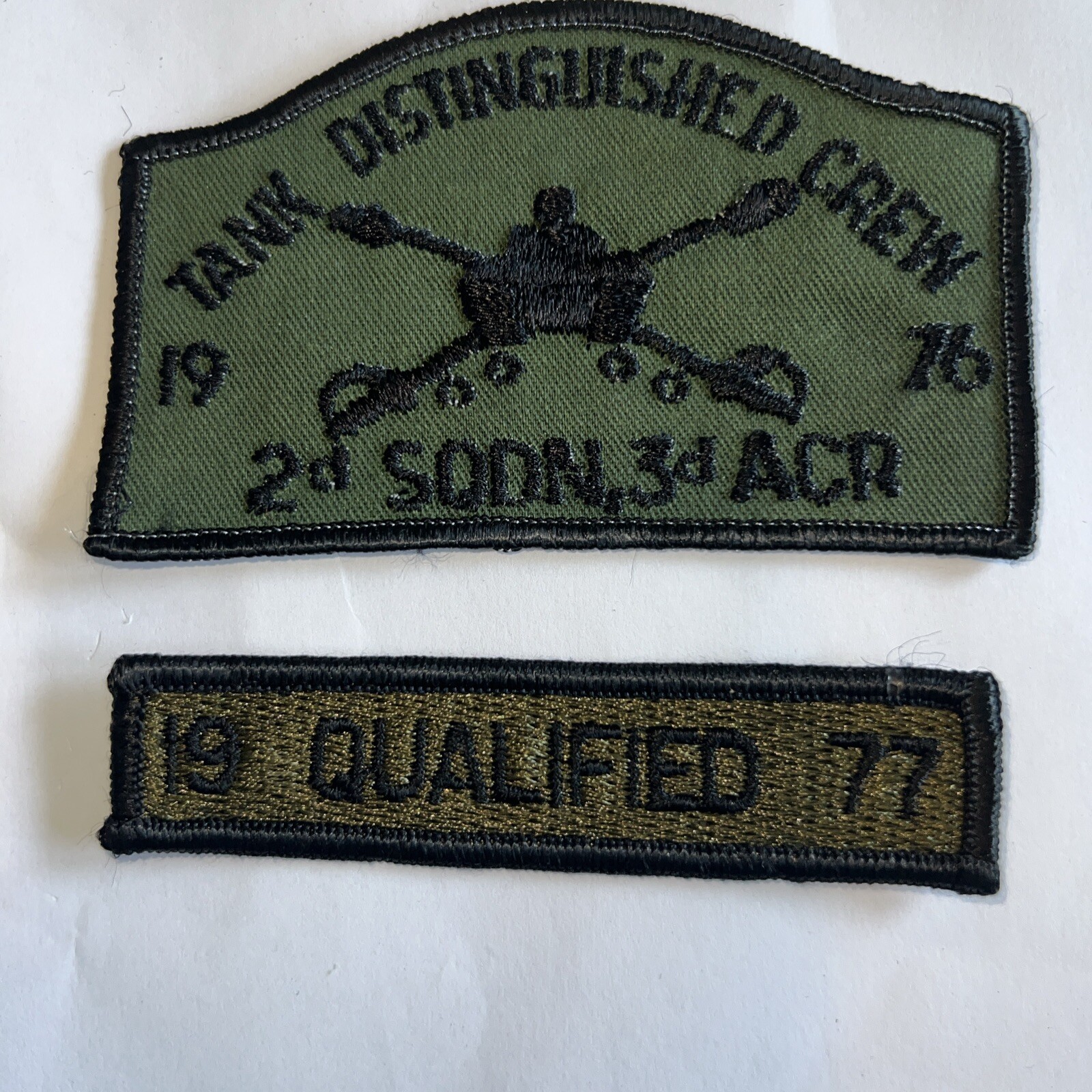 Tank Distinguished Crew 1976 2nd Sqdn 3rd ACR Subdued Patch OD Twill W ...